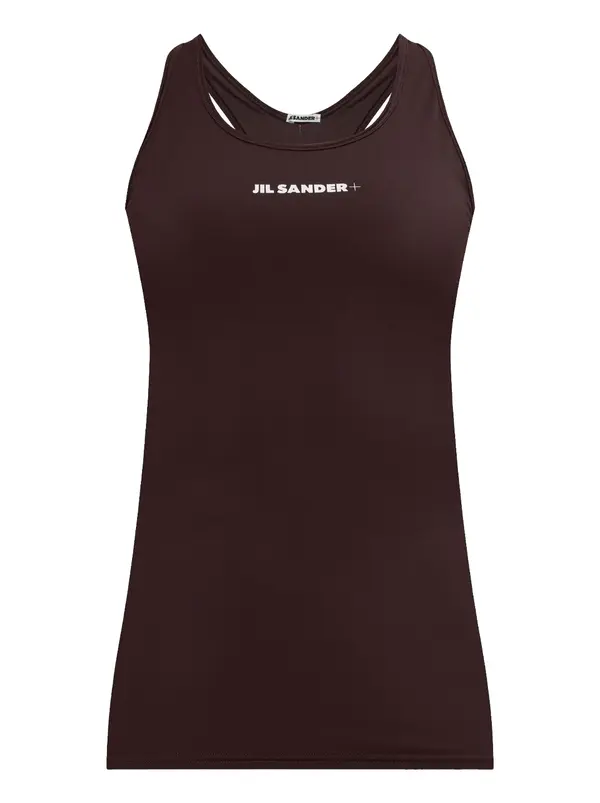 JIL SANDER Logo-embroidered Tank Top - Brown