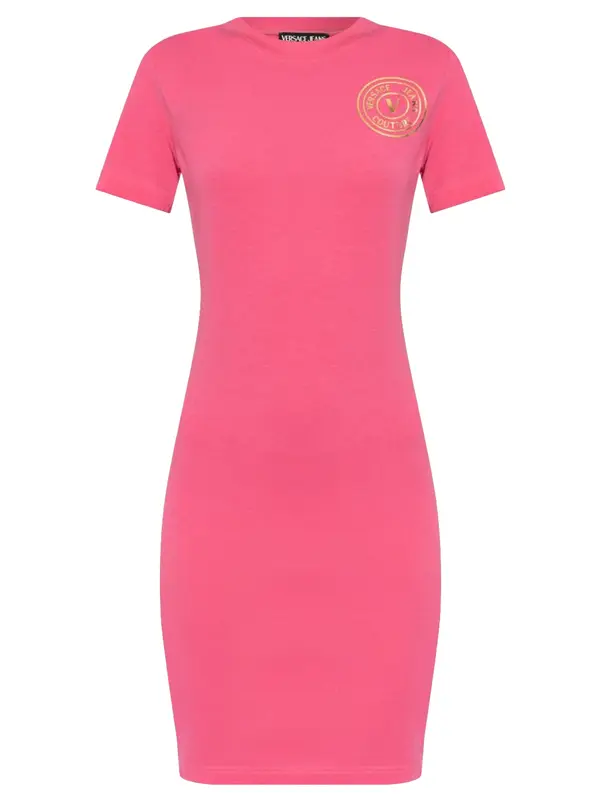 Versace Logo-print Dress - Pink