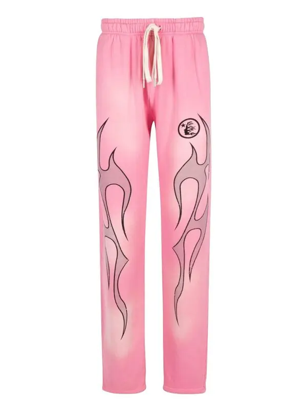 HELLSTAR Flame-print Track Pants - Pink