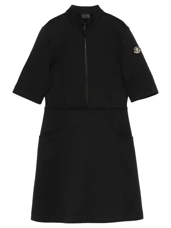Moncler Year Of The Snake Patch Neoprene Mini Dress - Black