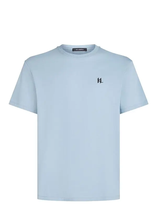 Karl Lagerfeld Logo-embroidered T-shirt - Blue