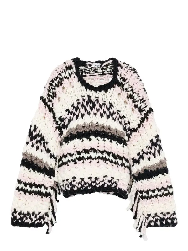 GANNI Hand-knit Sweater - White