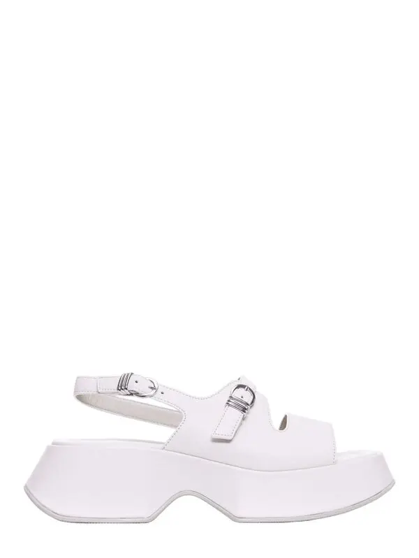 VIC MATIE 60mm Leather Platform Sandals - White