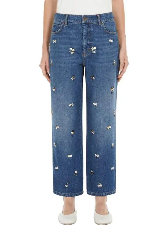 Max Mara Manetta Floral Jeans - Navy