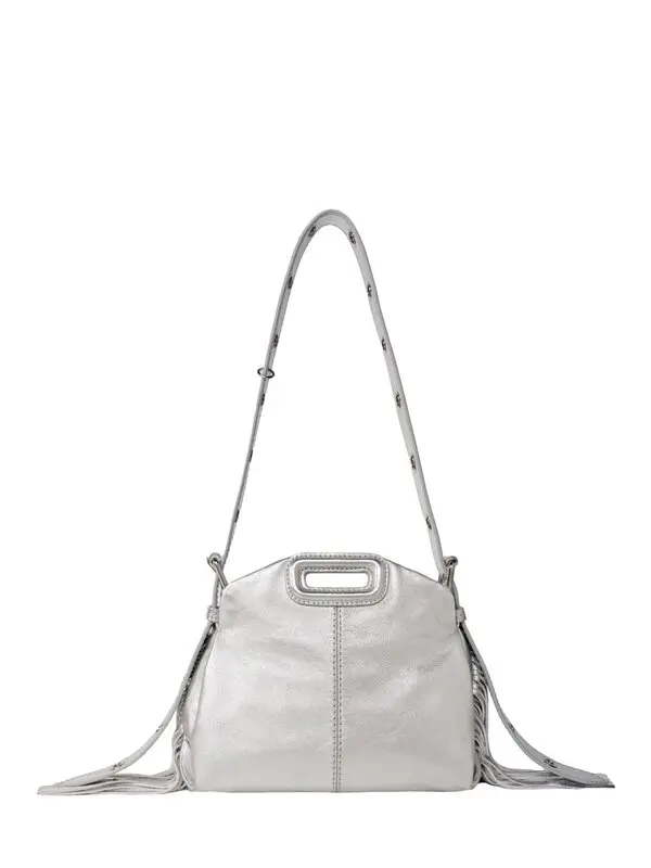 Maje Miss M Mini Metallic Leather Bag - Silver