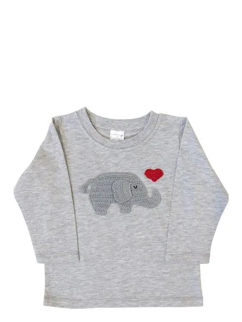 MELANGE COLLECTION Valentine Elephant Tee - Red