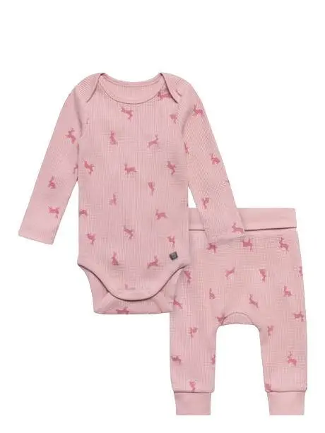 MODERN MOMENTS™ BY GERBER Bodysuit & Pant Layette Set - Pink Bunnies
