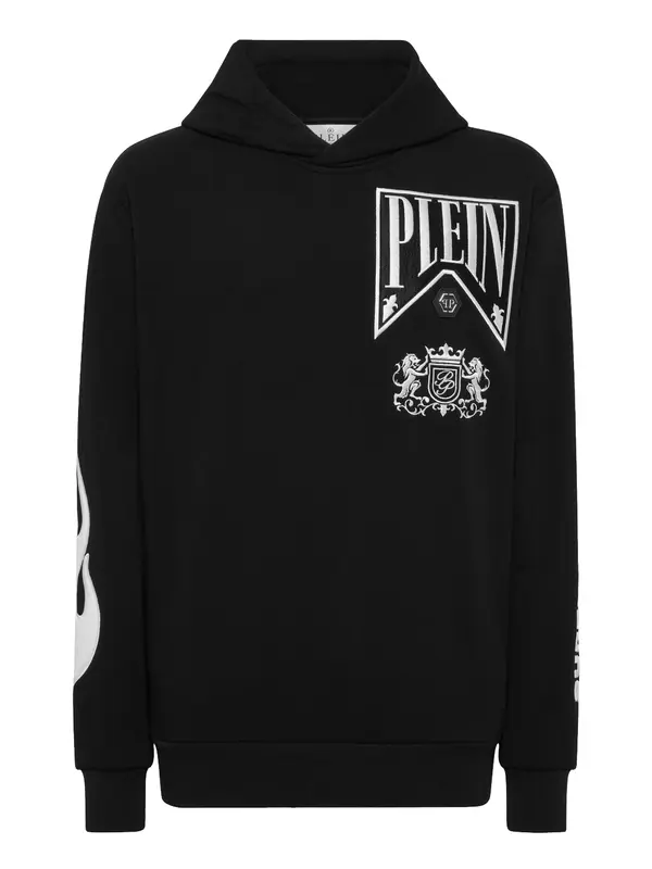 Philipp Plein Flame Racing Hoodie - Black