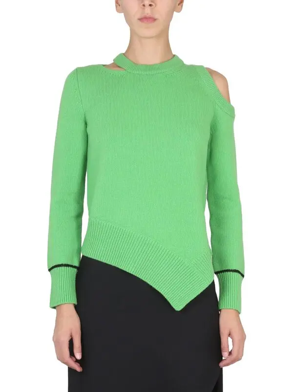Alexander McQueen Sweater With Cutout Shoulders - Green
