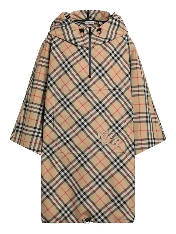 Burberry Check Poncho - Beige