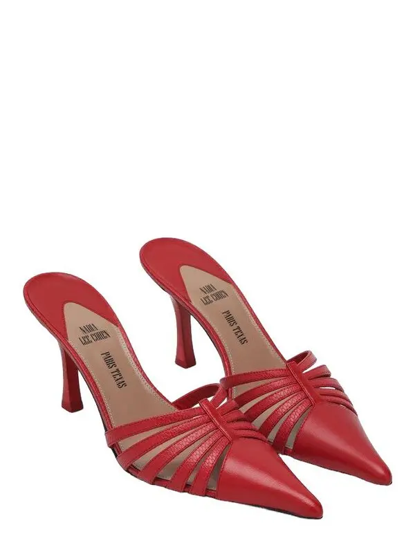 Paris Texas Nadia Leather Mules - Red