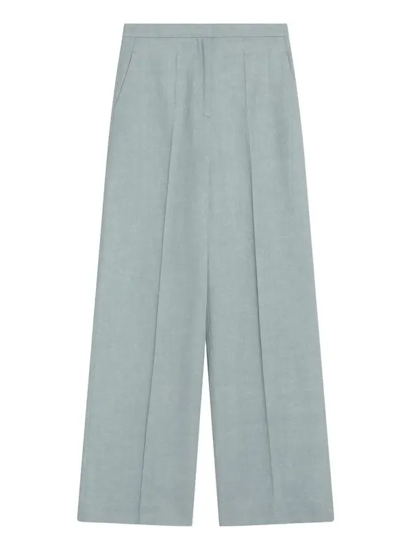 LOULOU STUDIO Cotton Blend Wide Leg Trousers - Light Blue
