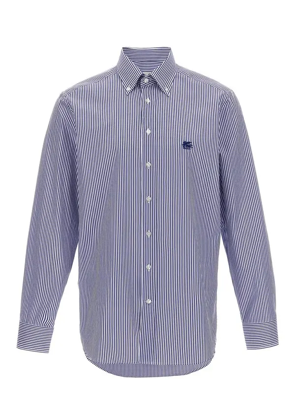 Etro Pegaso' Striped Shirt - Blue