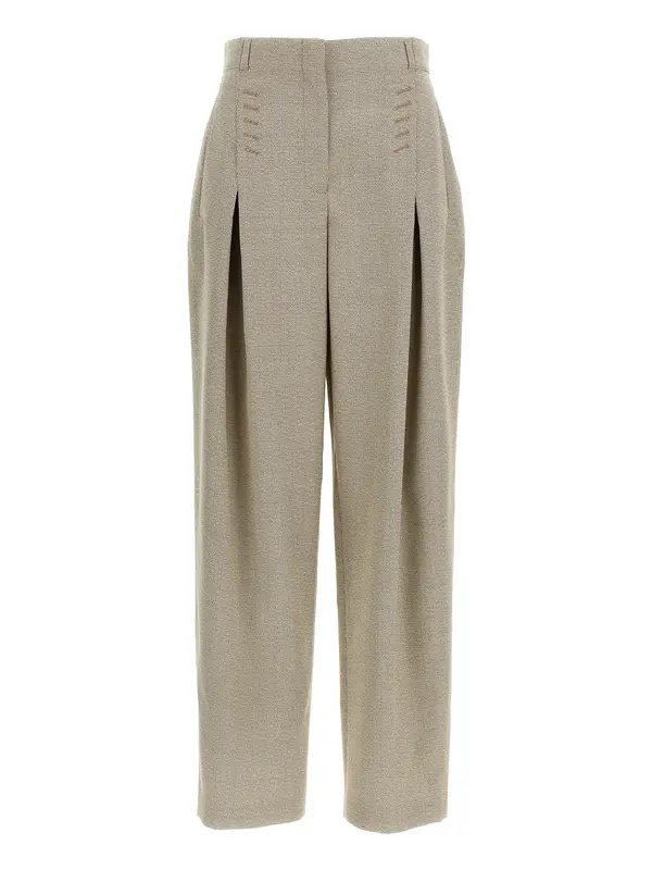 Fendi Micro Check Trousers - Beige