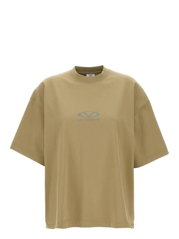 Vetements Oval Logo' T Shirt - Beige