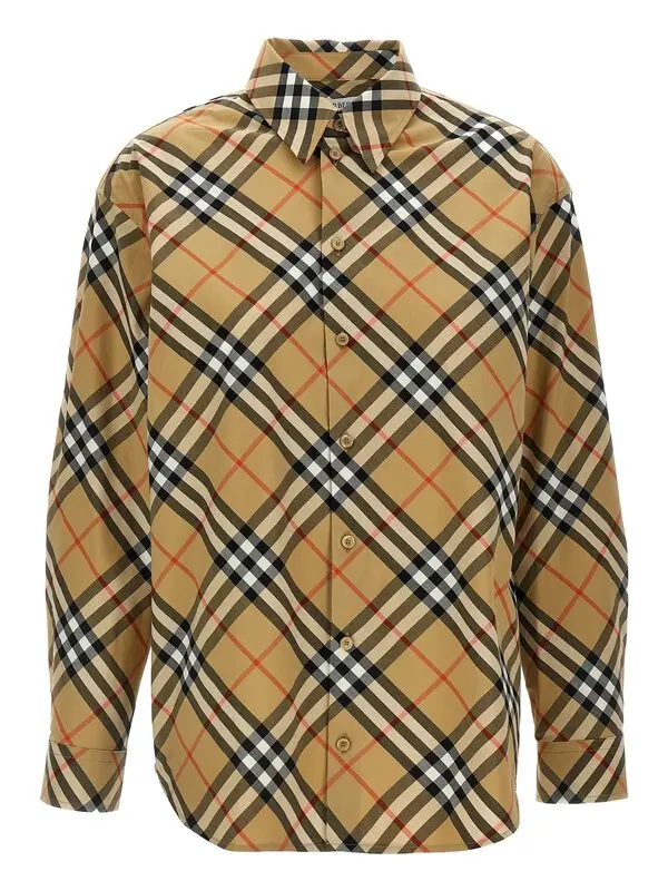 Burberry Check Shirt - Beige