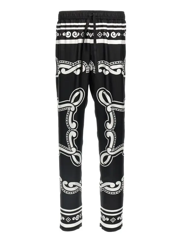 Dolce & Gabbana Silk Pants - White/black