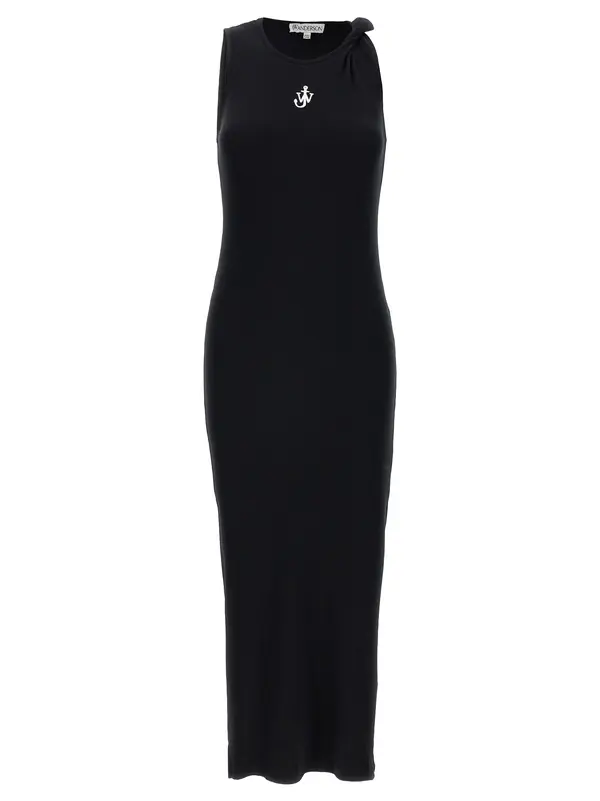 J.W.ANDERSON Logo Ribbed Dress - Black