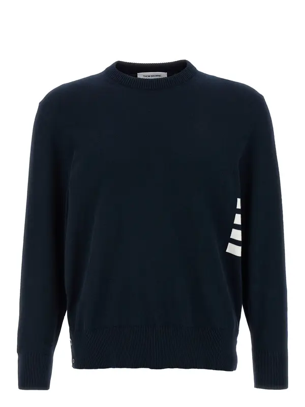 Thom Browne 4-bar Cotton Sweater - Blue