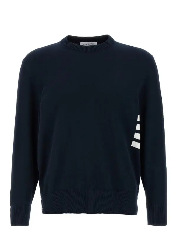 Thom Browne 4-bar Cotton Sweater - Blue