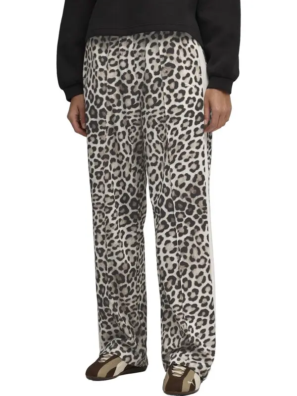 PUMA T7 Leopard Luxe Animal Print Track Pants - White