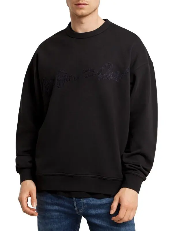G-star Raw Chenille G-script Organic Cotton Sweatshirt - Dark Black