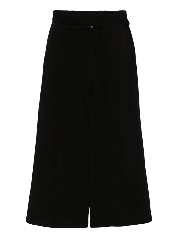 TOUT A COUP Belted Wide-leg Sweatpants - Black