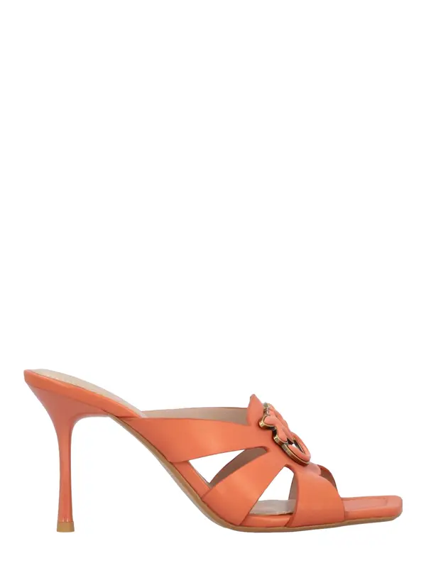 Pinko Love Birds-plaque Sandals - Orange