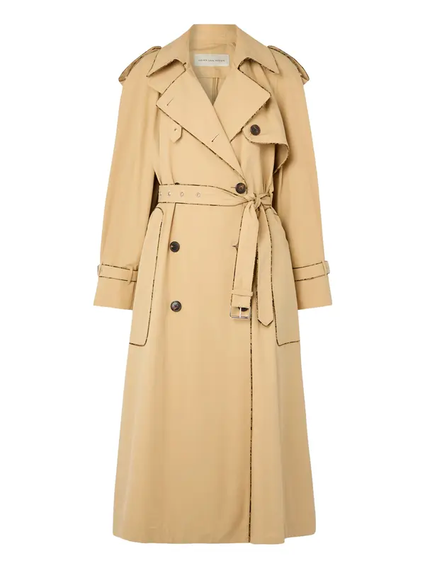 Dries Van Noten Double-breasted Cotton Trench Coat - Neutrals