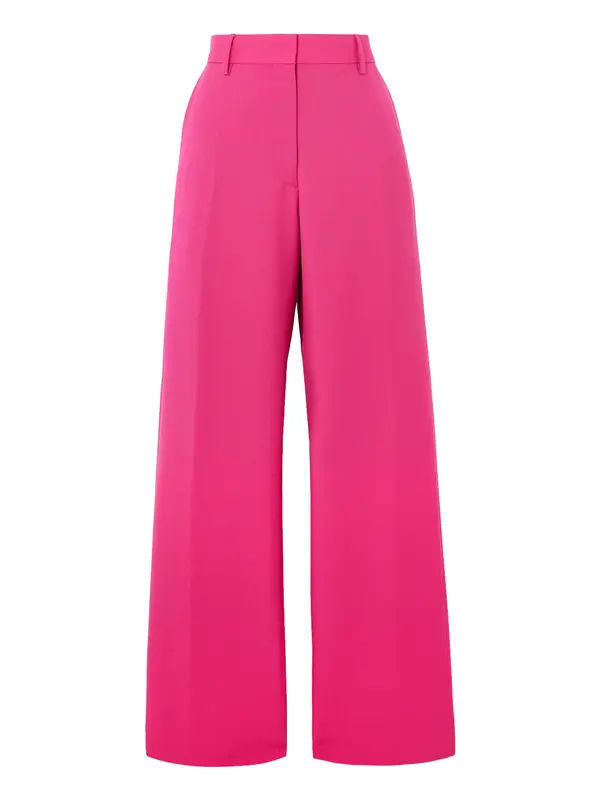 Dries Van Noten Wool And Mohair-blend Twill Straight-leg Pants - Pink