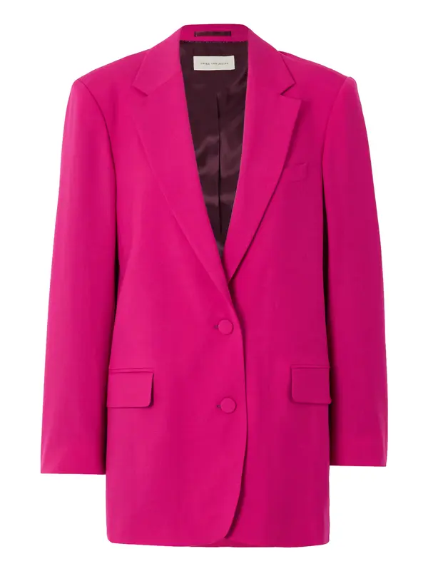 Dries Van Noten Wool And Mohair-blend Blazer - Pink