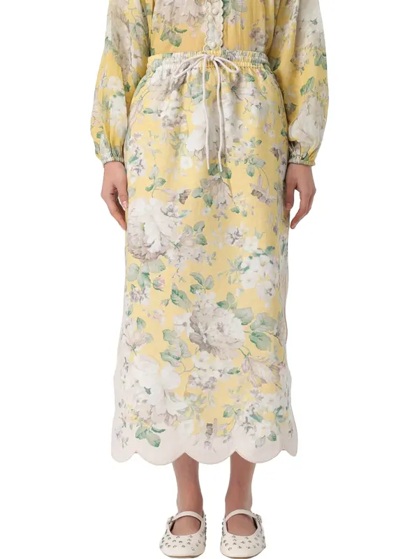 Zimmermann Floral Skirt - Yellow