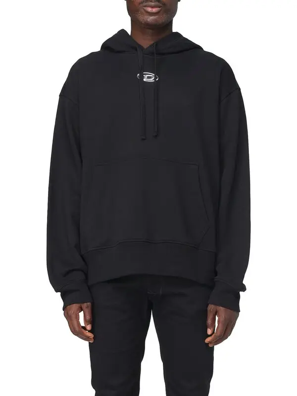 DIESEL® Hooded Sweatshirt With Logo - Black