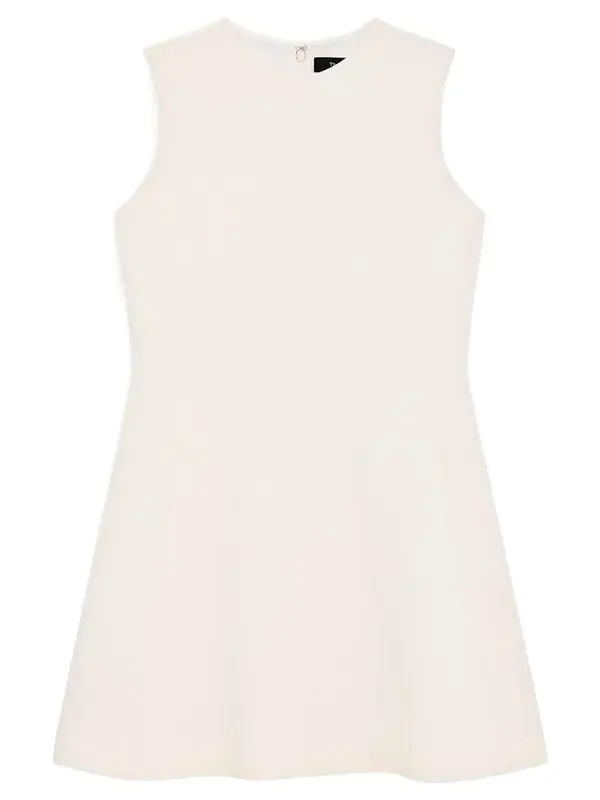 Theory Crepe A-line Mini Dress - Rice