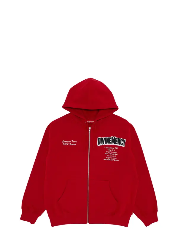 Supreme Salvation Zip Up Hooded Sweatshirt - Red