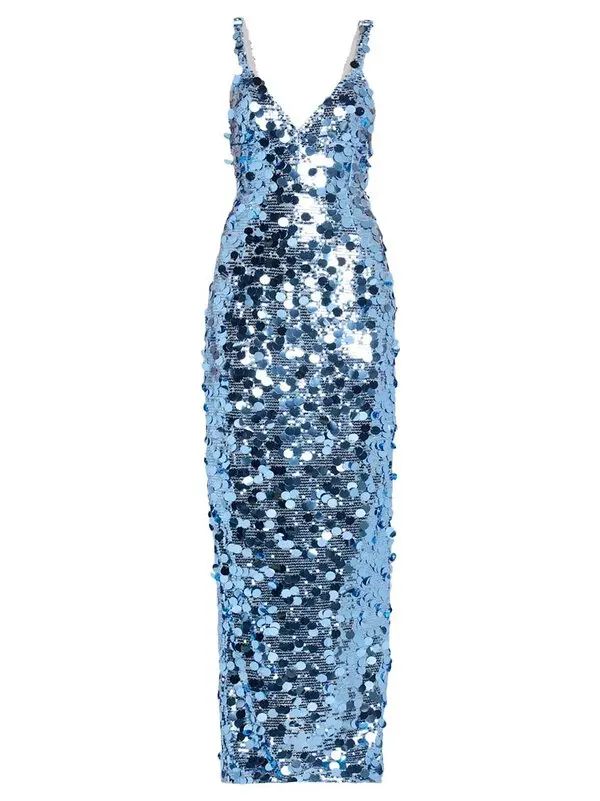 Bronx And Banco Allegra Sequin Gown - Ocean Blue