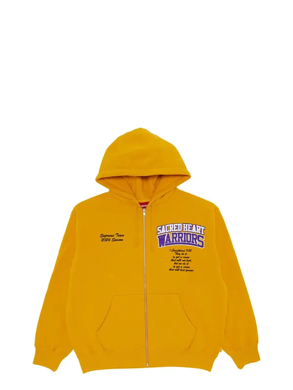 Supreme Salvation Zip-up Hooded Sweatshirt - Gold