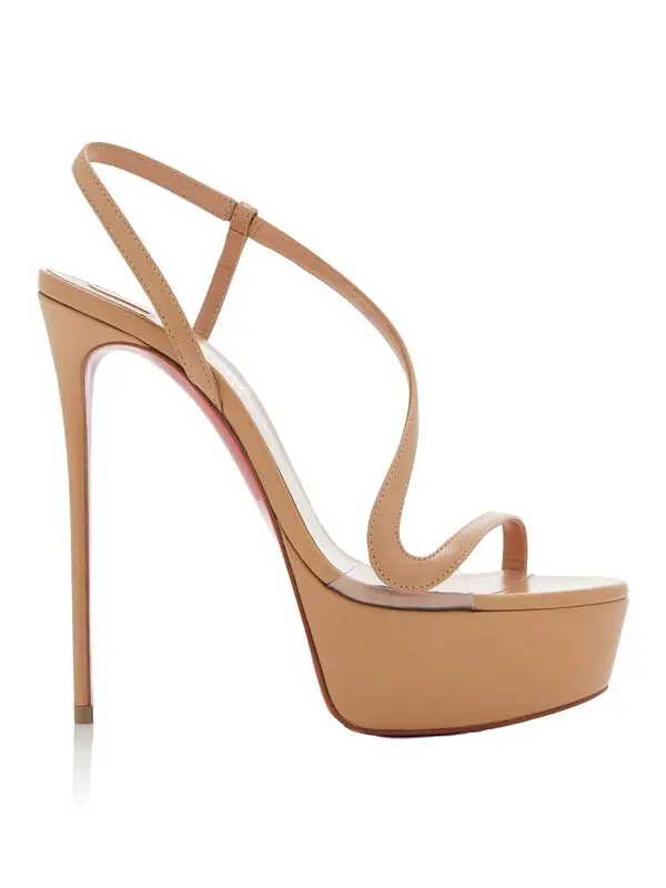 CHRISTIAN LOUBOUTIN Rosalie 150 Leather Platform Sandals - Neutral
