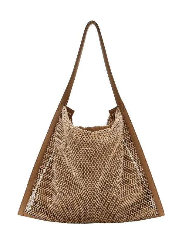 CHRISTIAN LOUBOUTIN Netted Cotton Tote Bag - Brown