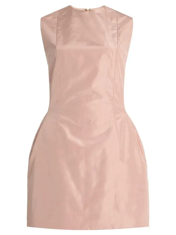 Delpozo Exclusive Architectural Silk-satin Mini Dress - Pink