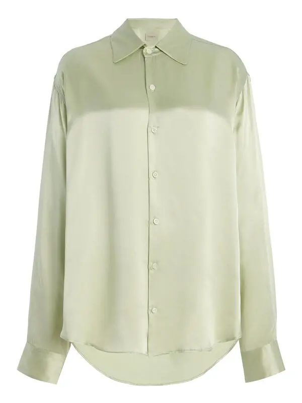 Comme Si La Classica Silk-charmeuse Shirt - Green