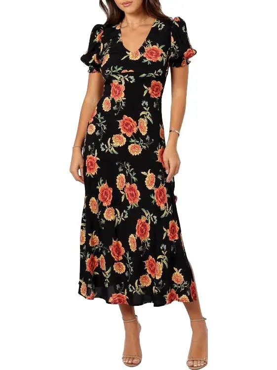 PETAL & PUP Christine Floral Empire Waist Dress - Sunset Floral