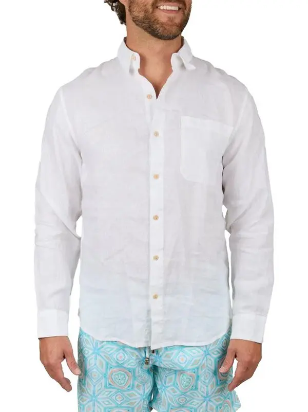 Kenny Flowers The Casa Blancalong Sleeve Linen Shirt - White