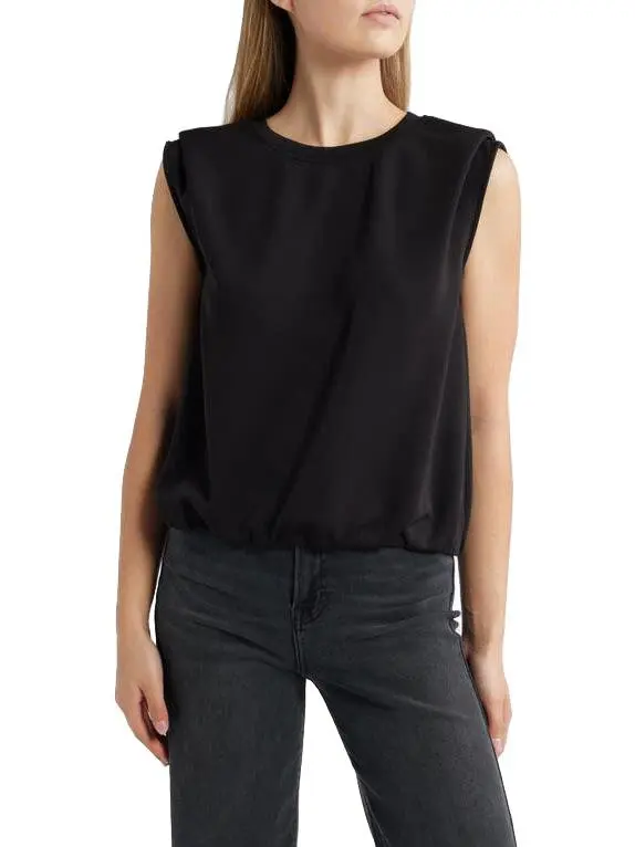 Wit & Wisdom Pleat Shoulder Sleeveless Top - Black