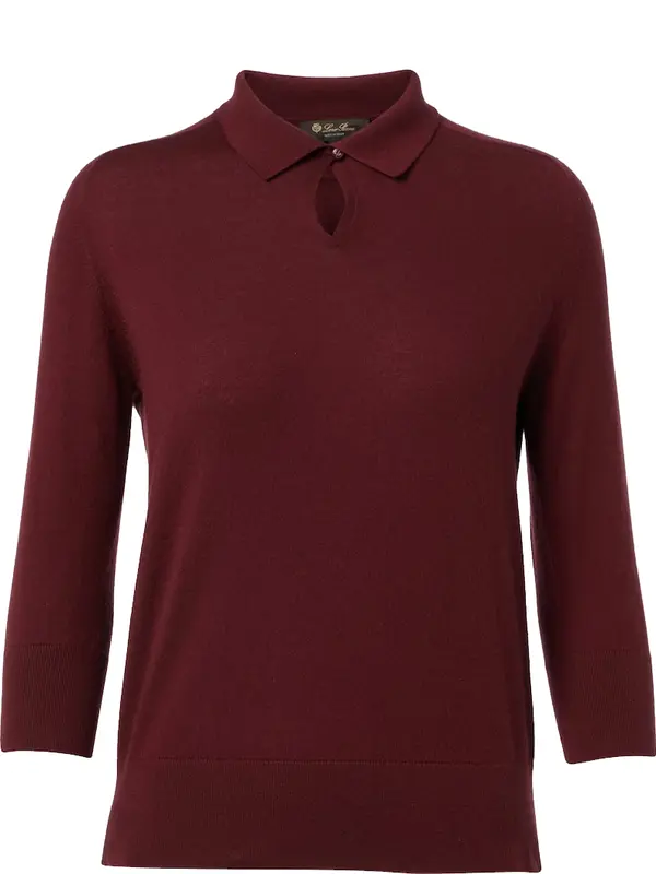 Loro Piana Cashmere Polo Shirt - Burgundy