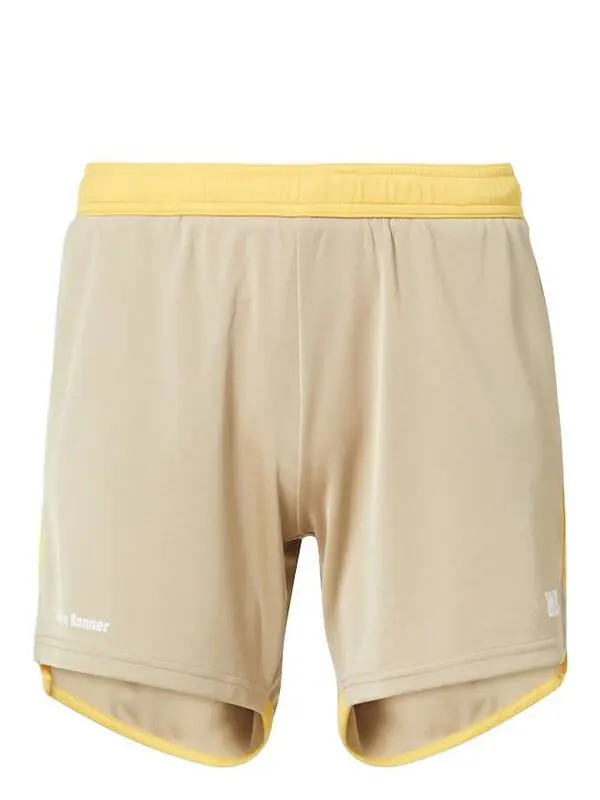 WALES BONNER Logo Colorblocked Shorts - Beige