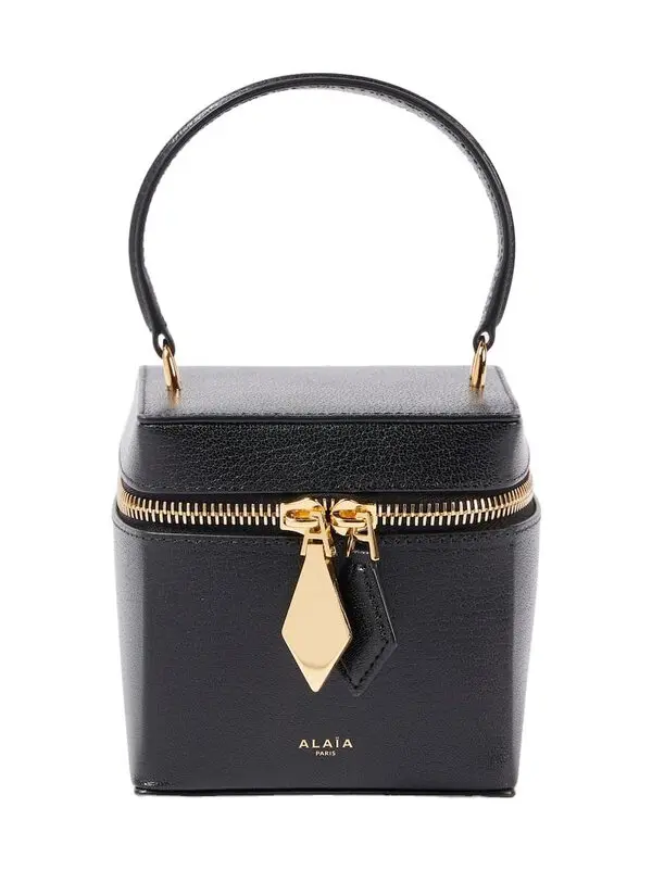 Alaïa Cube Leather Vanity Bag - Black