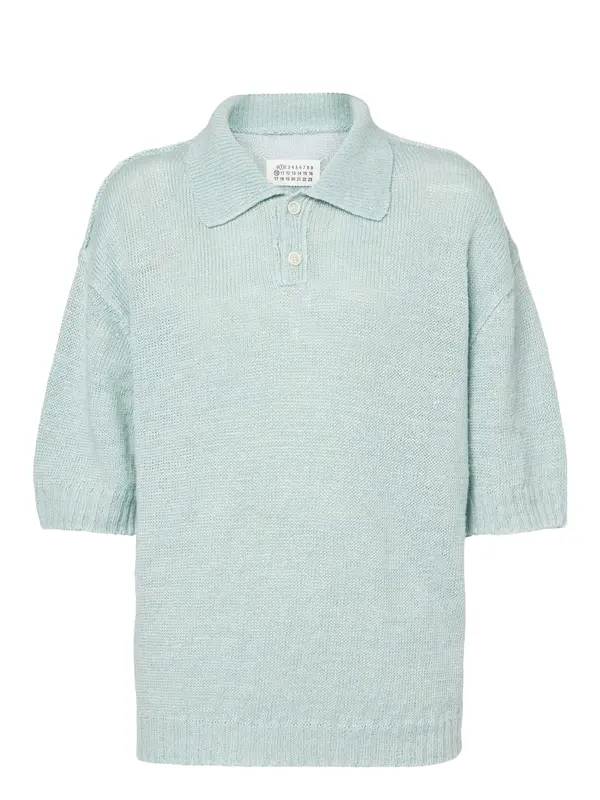 MAISON MARGIELA Hemp Polo Sweater - Blue