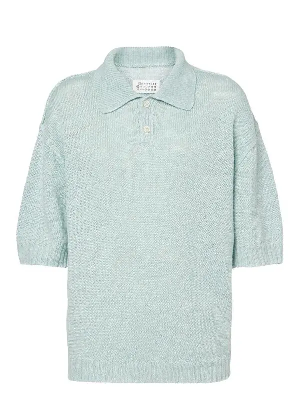 MAISON MARGIELA Hemp Polo Sweater - Blue
