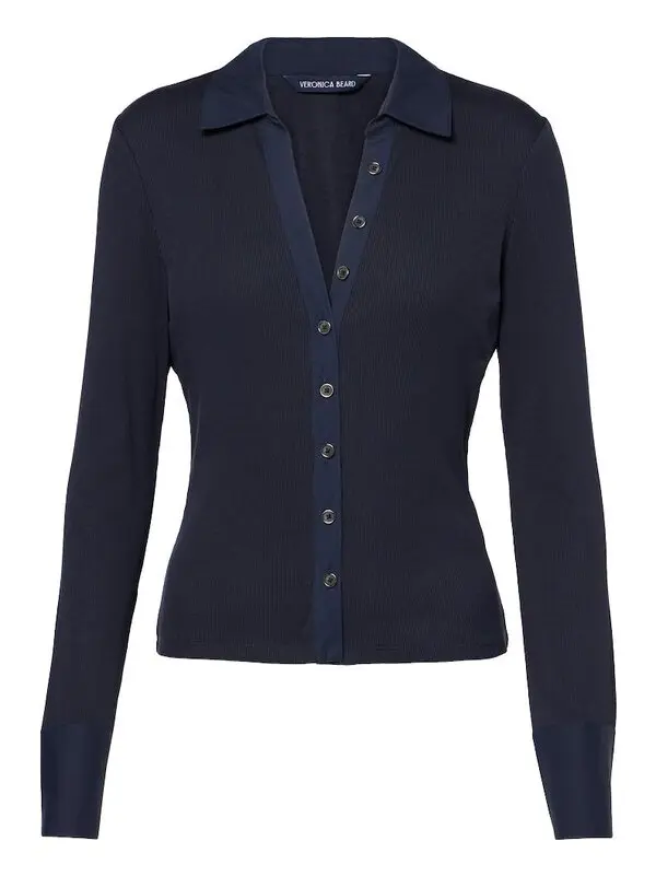 Veronica Beard Scottie Cotton-blend Top - Blue